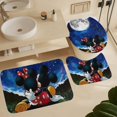 Mickey 4pcs Shower Curtain Set Cute Mouse Catoon Bathroom Decor With