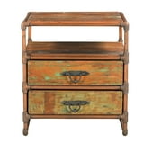 Eclectic Reclaimed Wood And Copper Pipes Repurposed 22" Wide Nightstand ...