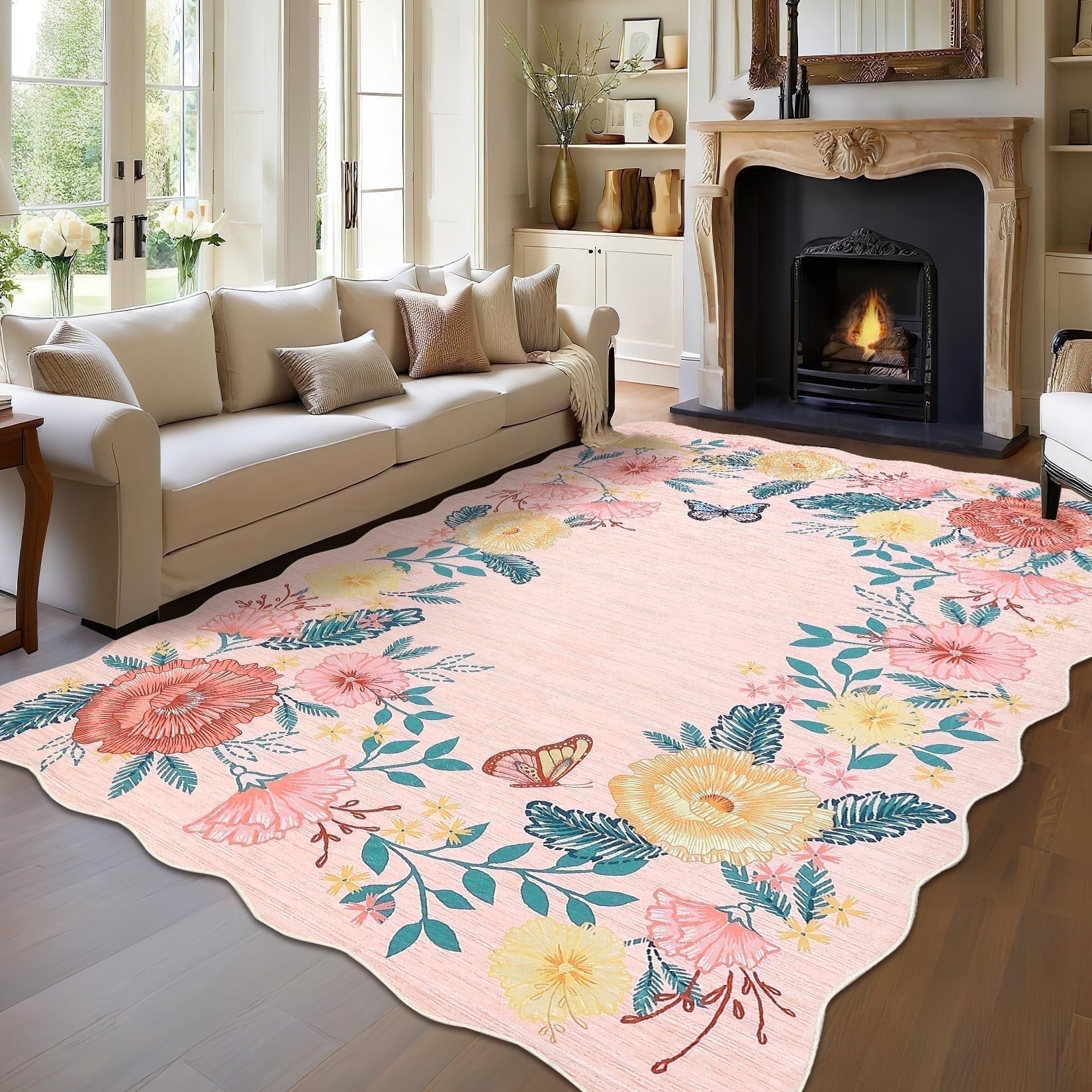 Click here for Yusazens 5x7 Floral Boho Area Rugs Washable Ultra... prices