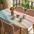 Abstract Line Texture Fitted Rectangle Tablecloth 24" x 50" Pink Blue ...
