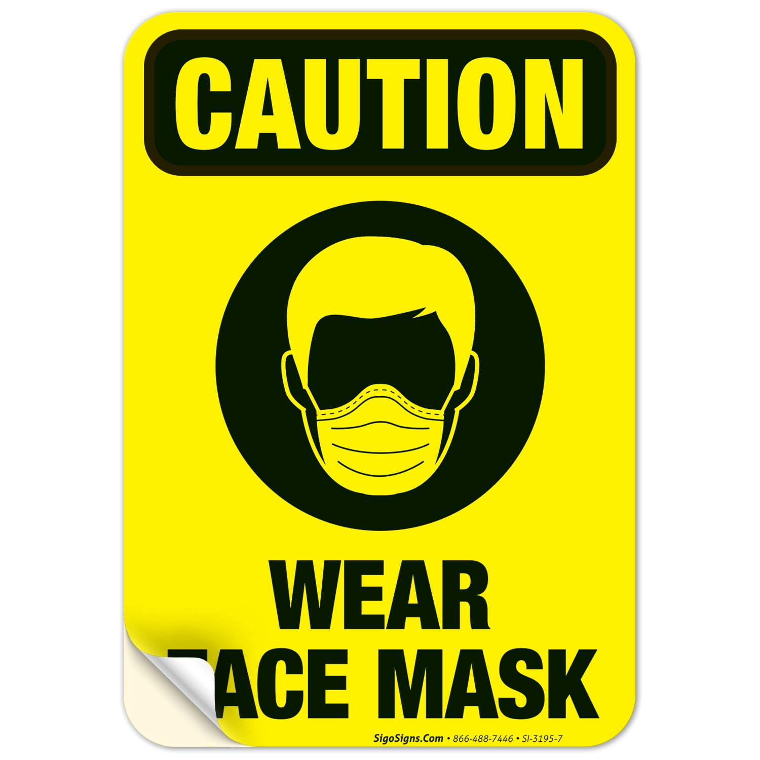 Please Wear Mask Sign, 10x7 Vinyl Sticker - Walmart.com
