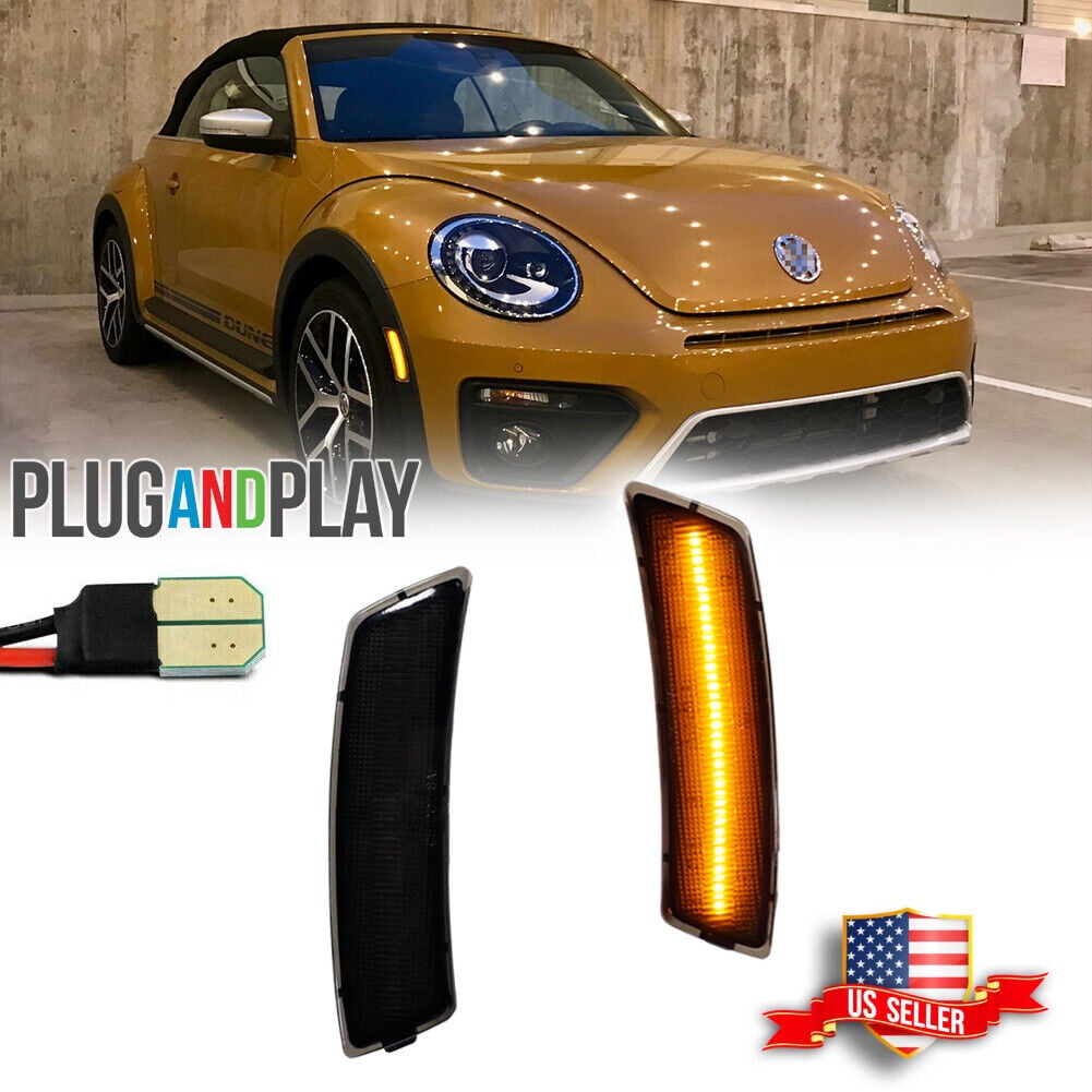 GTINTHEBOX Smoked Lens Amber Full LED Side Marker Lights For 18-up VW ...