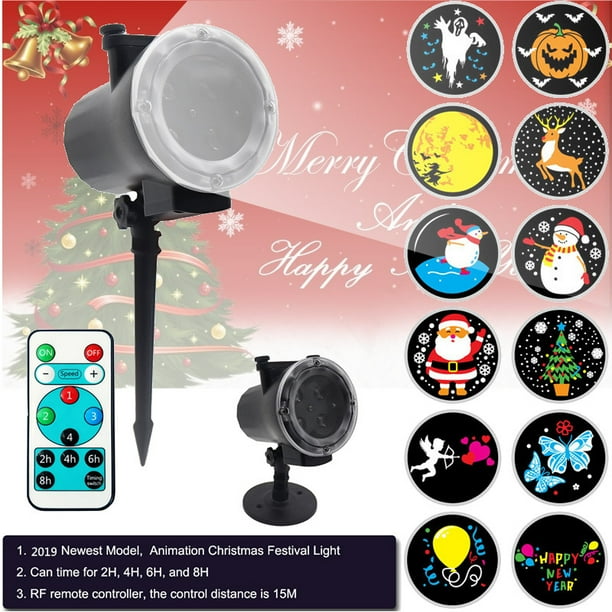 12 Pattern Waterproof Laser Projector Lamp Lighting Lawn LED Motion ...