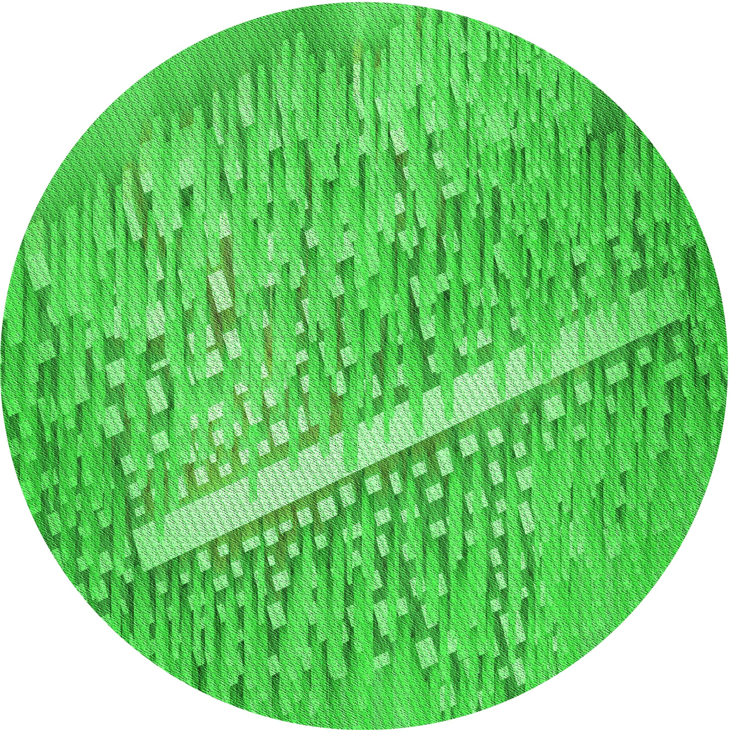 Ahgly Company Machine Washable Indoor Round Transitional Lime Green ...