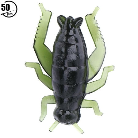 LYUMO 50 pcs Fishing Baits Fake Artificial Lure Green Soft Plastic ...