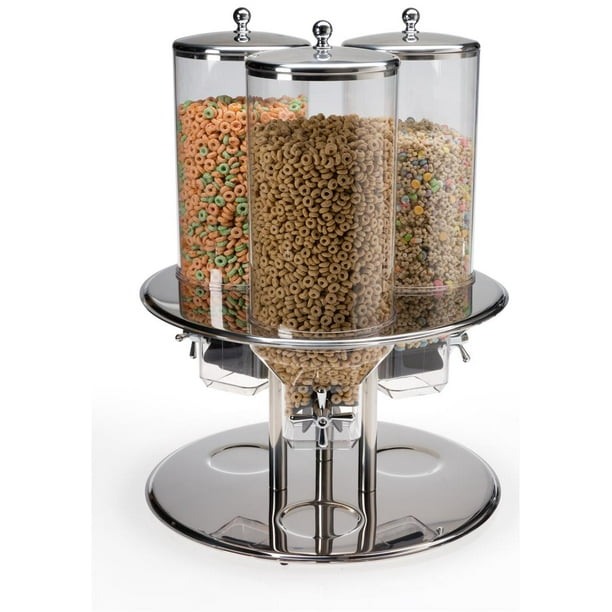 Dry Food Dispenser with 3 Canisters, 7.8 Gallons Total, Portion ...