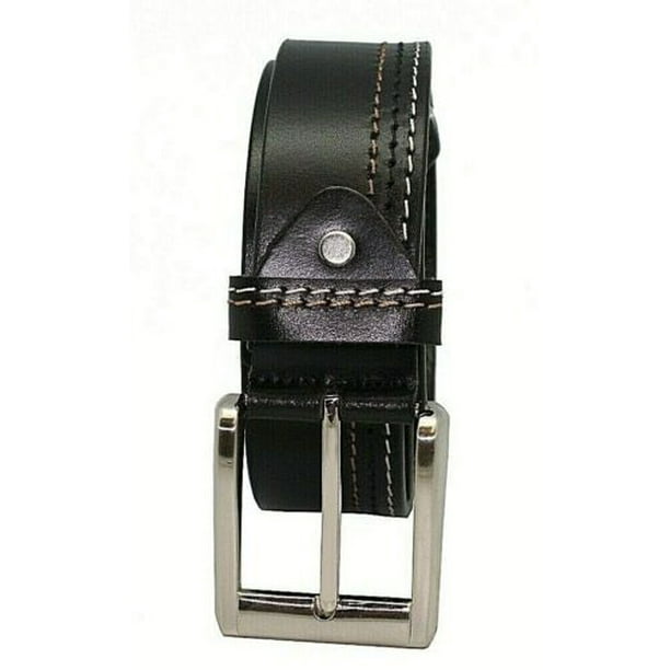Men’s Top Grain Leather Belts for Men Black Solid Belt 1'.5 wide ...
