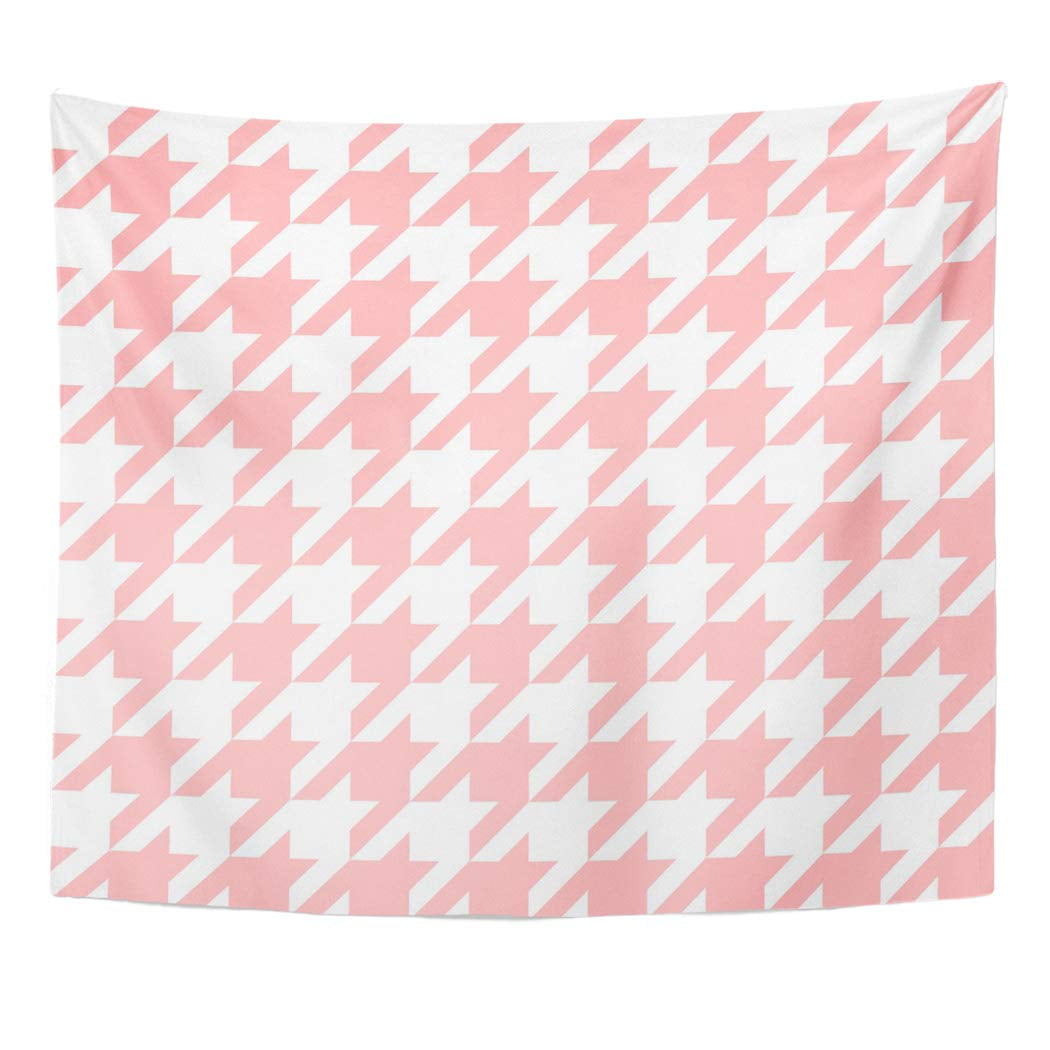 REFRED Colorful Plaid Houndstooth Pattern Pink and White Pied Poule ...
