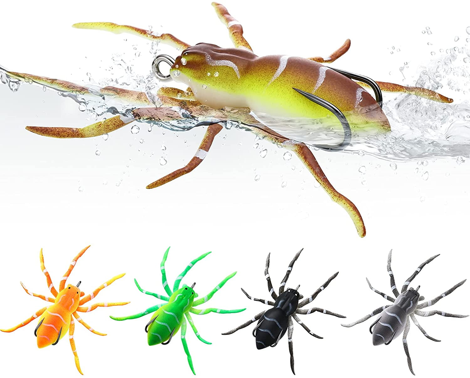 5 Pieces Spider Fishing Lure Soft Bait Artificial Silicone Soft Bait ...