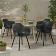 Noble House Modern Outdoor Lotus Plastic Patio Dining Arm Chair in ...