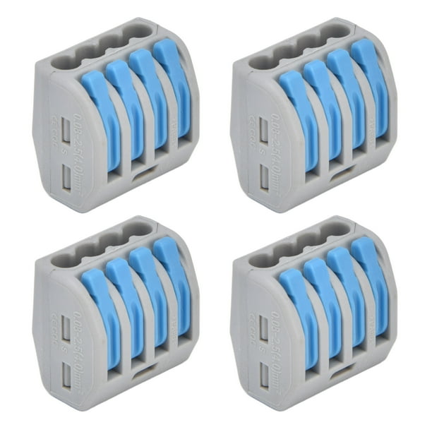 Push In Conductor Terminal Block, 25PCS 4 Way Lever Compact Wire ...