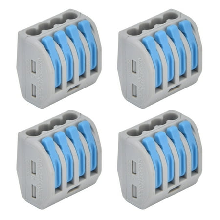 Push In Conductor Terminal Block, 25PCS 4 Way Lever Compact Wire ...