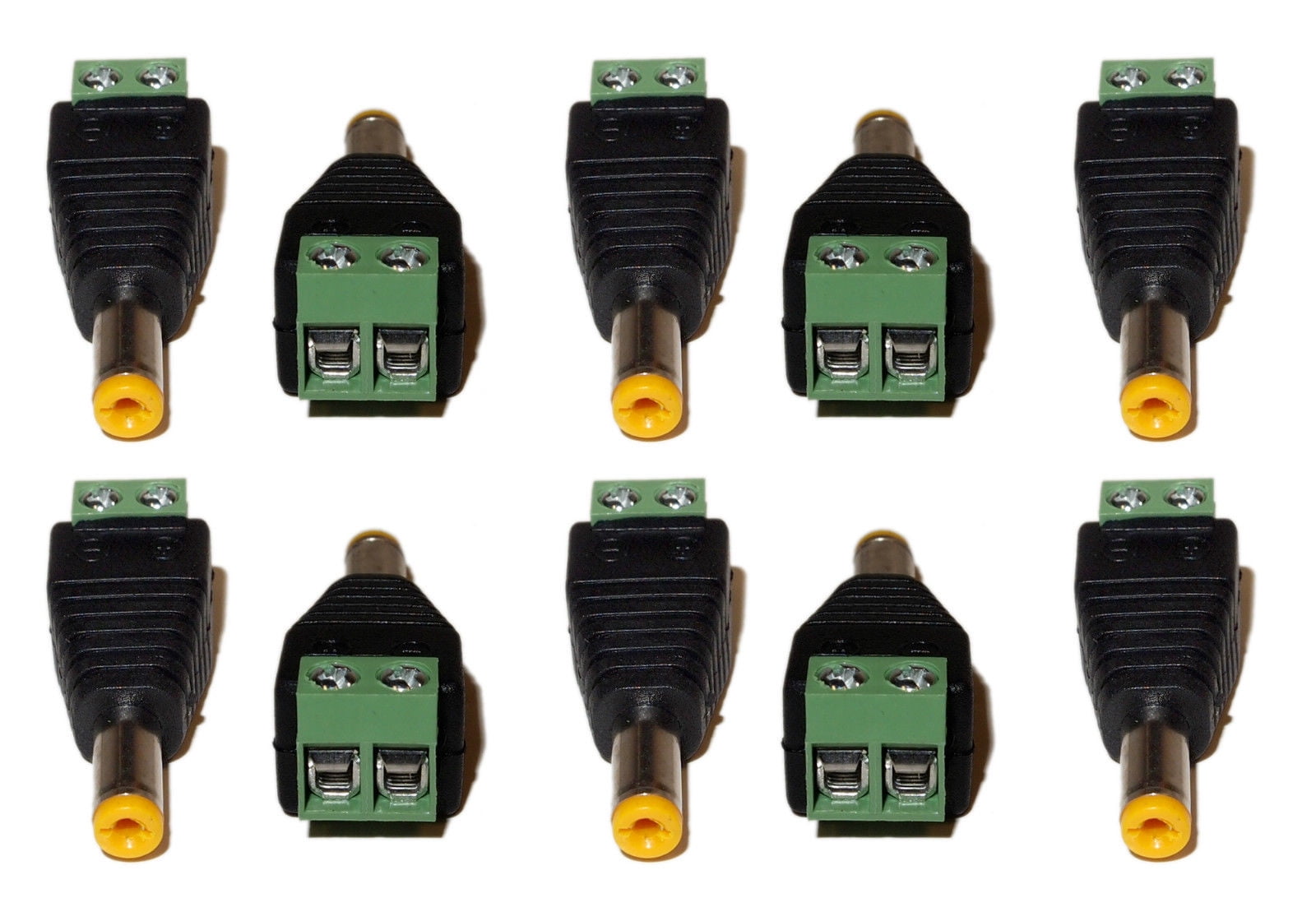 Evertech 10 Pack 2.1mm x 5.5mm Male CCTV Camera DC Power Connector ...