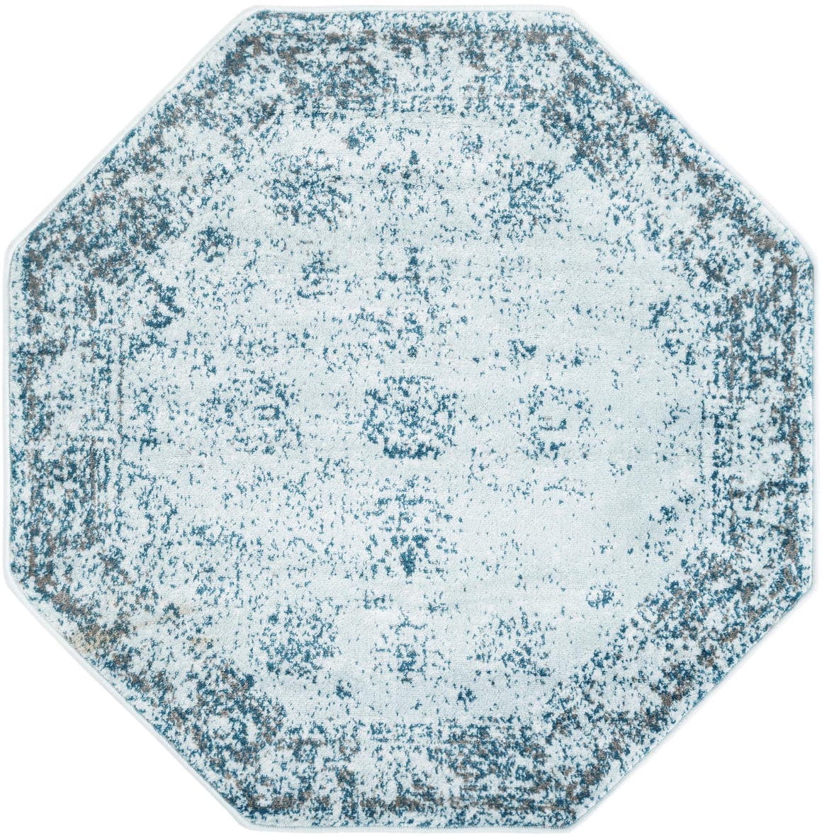 Rugs.com Monte Carlo Collection Rug – 4' Octagon Light Blue Medium Rug ...