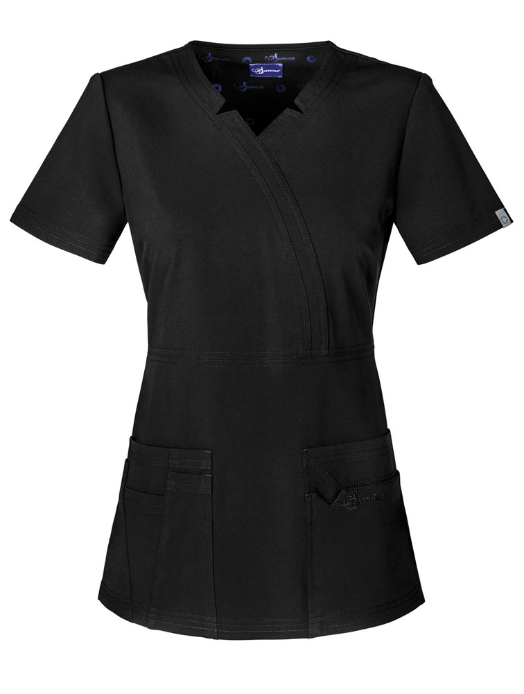 Sapphire Scrubs "Madison" Mock Wrap Top w/ Antimicrobial Scrub Top ...
