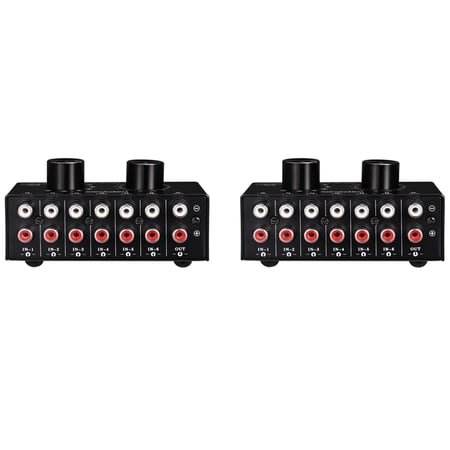 2X 6 Input 1 Output Switcher Audio Source Selection Switcher RCA Audio ...