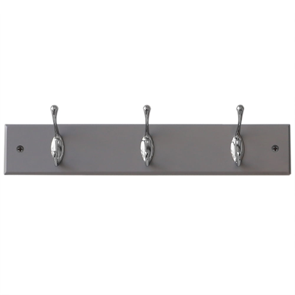 Home Basics 3 Double Hook Wall Mounted Hanging Rack, Grey - Walmart.com