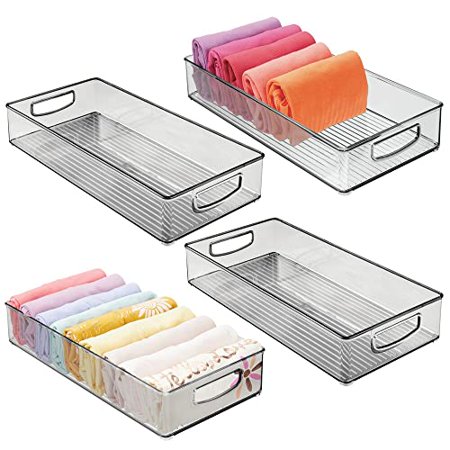 mDesign Extra Long Plastic Drawer Organizer Tray, Storage Organizer Bin ...