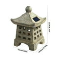 Infidev Gray Resin Outdoor Solar Pagoda Statue Garden Decoration with ...