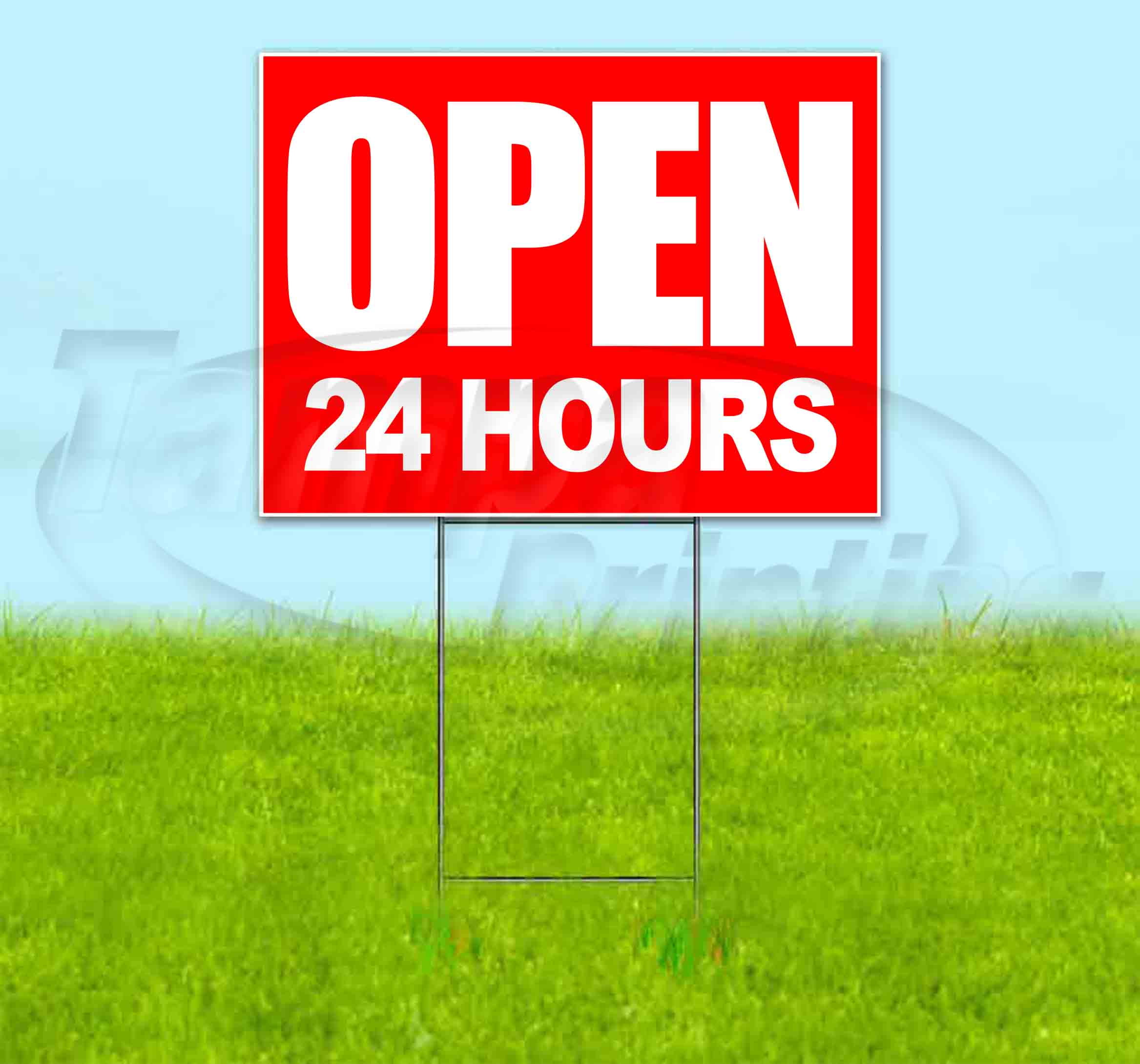 Were Open Neon (18" x 24") Yard Sign, Includes Metal Step Stake ...