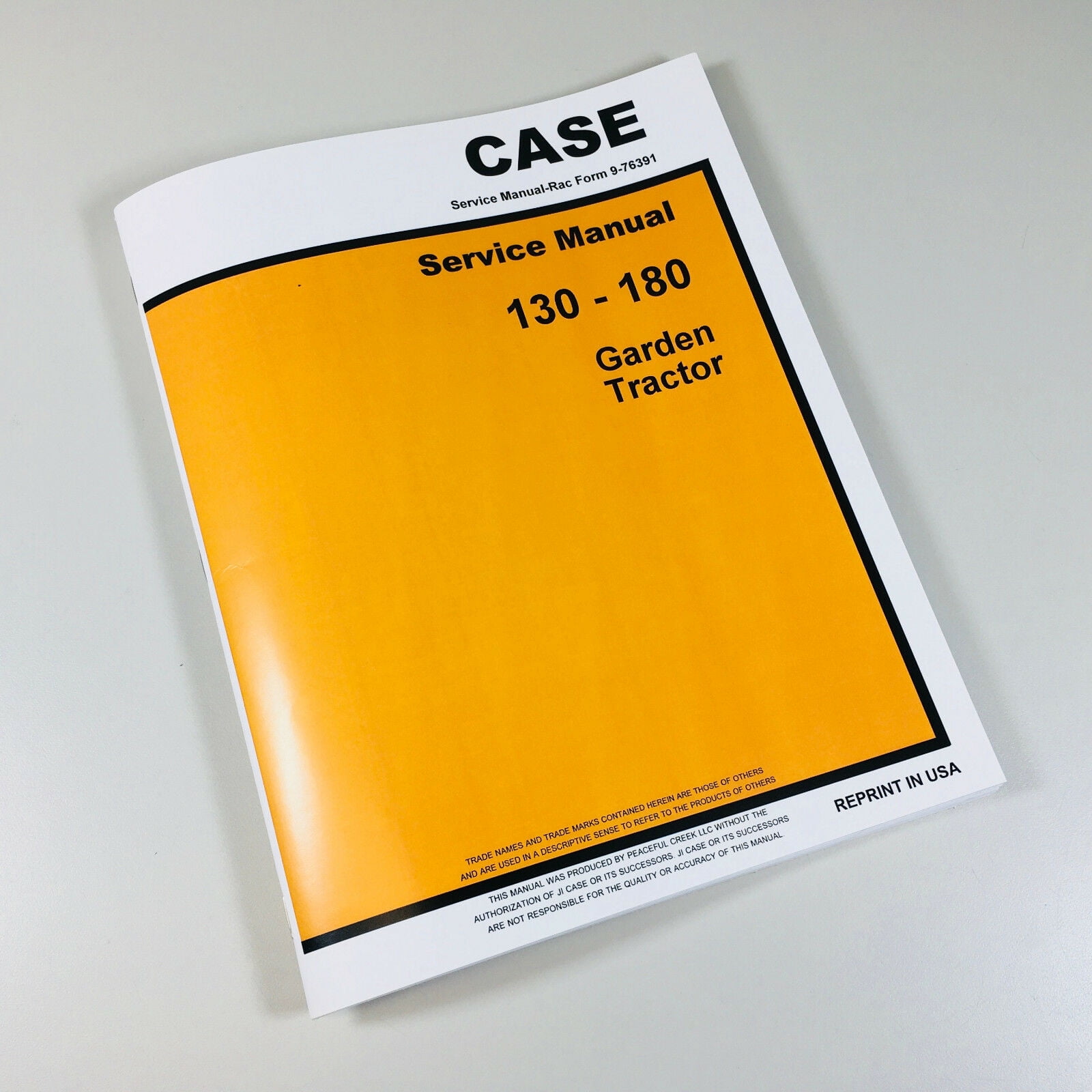 Case 130 180 Garden Tractor Service Repair Manual Shop Book Technical ...