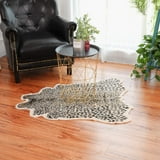 Leopard Print Faux Fur Sheepskin Rug Soft Shaggy Area Rugs Floor Carpet ...
