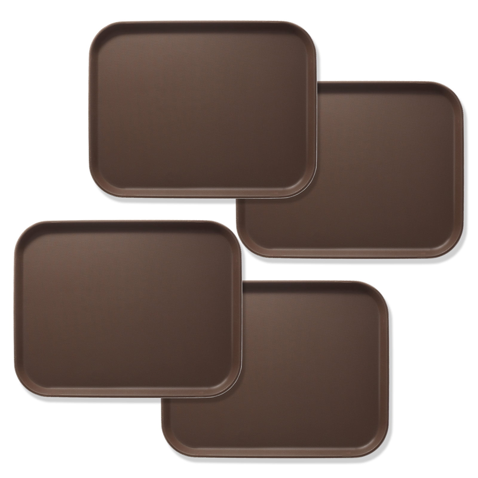 Jubilee 12" x 16" Restaurant Serving Trays (Set of 4), Brown - NSF ...