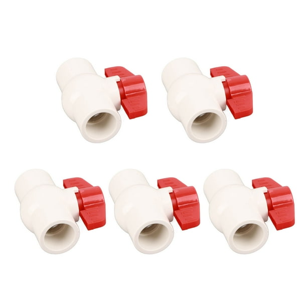 5 Pcs Pipe Valve, Ball Valve Flat T Handle PVC Water Supply Ball Valve ...