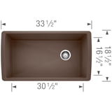 Blanco 441767 Diamond 33-1/2" Undermount Single Basin Silgranit Kitchen ...