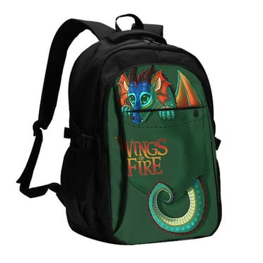 17in Wings Dragon Fire Backpack With Usb Travel Backpacks Large ...