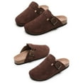 BERANMEY Women's Suede Clogs & Mules Stylish Leather Mules with Arch ...