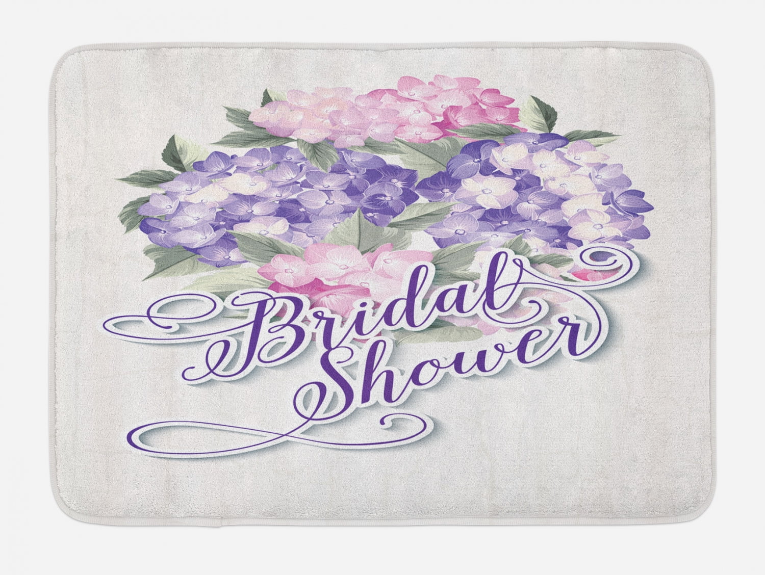 Bridal Shower Bath Mat, Shabby Chic Hydrangeas Romantic Bride Flowers ...