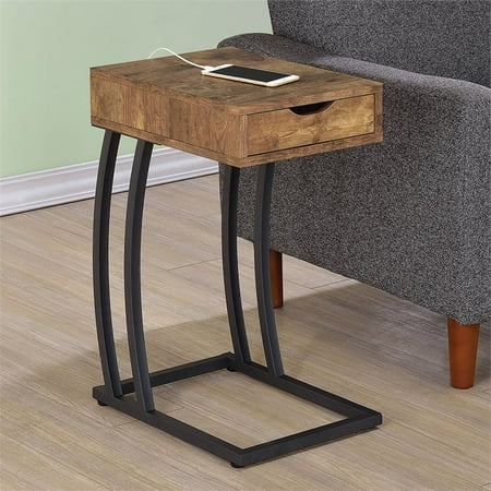 Bowery Hill End Table with 2 Power Outlets and USB Ports - Walmart.com ...