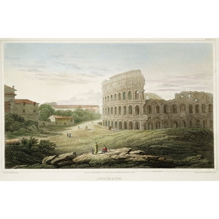 Colosseum: Rome, 1821. /Na View Of The Colosseum In Rome. Steel ...