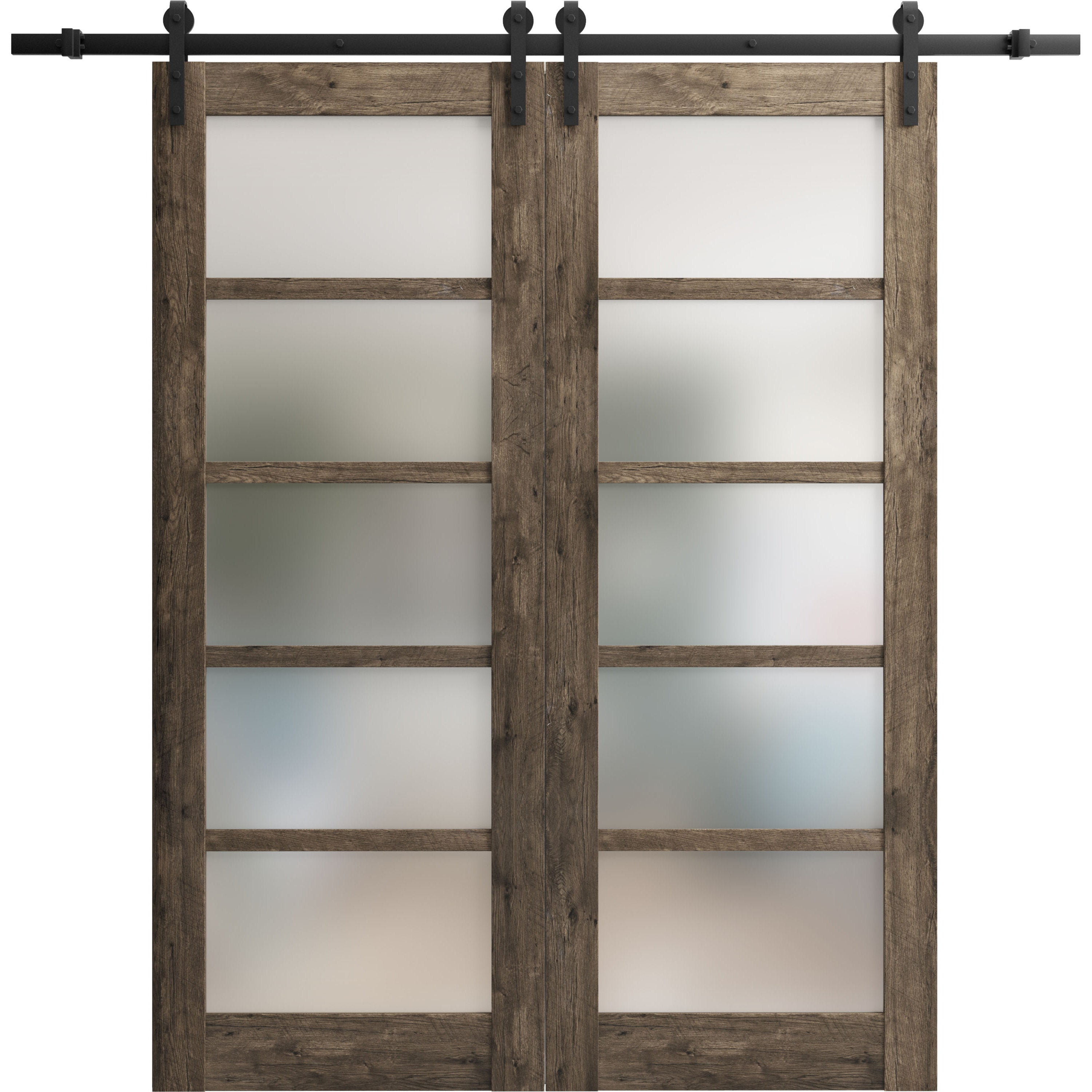 Sturdy Double Barn Door 84 x 96 inches | Quadro 4002 Cognac Oak with ...