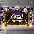 Green & Gold Congrats Grad Banner Graduation Cap Design Grad Party ...