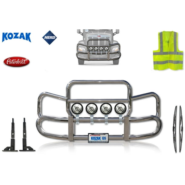 KOZAK Grille Deer Moose Brush Bumper Guard Herd 300 for Peterbilt 579 ...