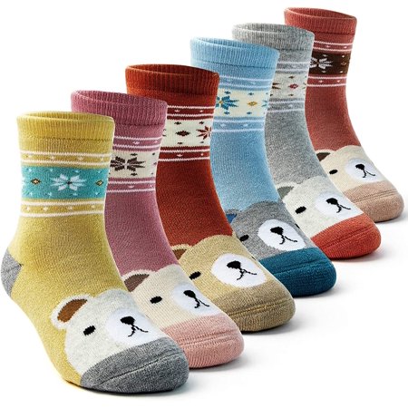 Boys Winter Socks Kids Warm Socks Thick Cotton Socks for Boys 6 Pack ...