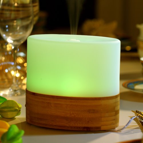 Ultrasonic Aroma Diffuser/Humidifier with Bamboo Base - Walmart.com