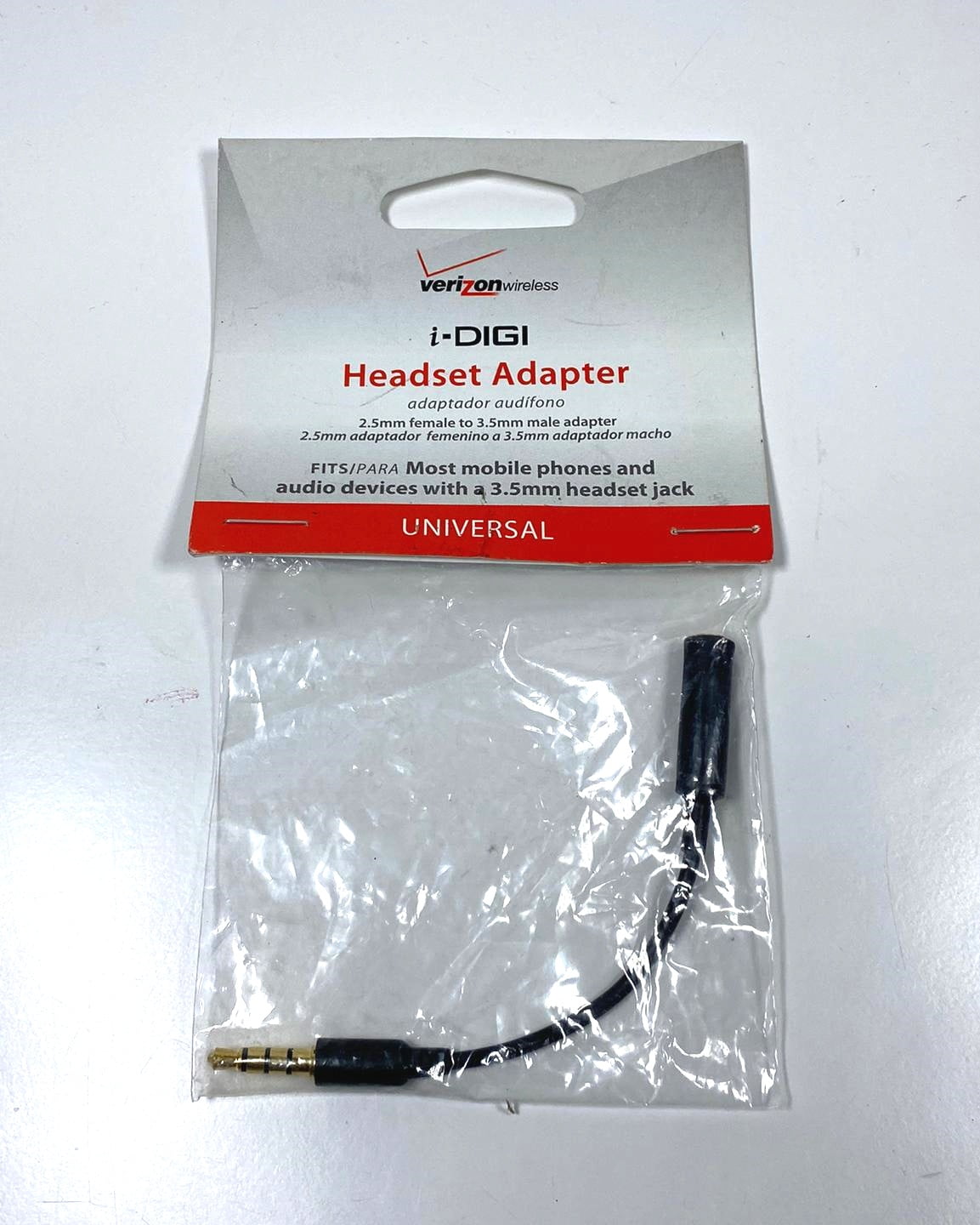 Verizon i-DIGI Headset Adapter 2.5mm Female to 3.5mm Male Adapter ...
