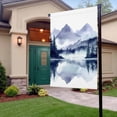 Garden Flag Double-Side Printed House Flag Watercolor Blue Lake Forest ...