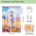 BZSMCE Astronaut Flowers Pattern Bathroom Shower Curtain Set with Hooks ...
