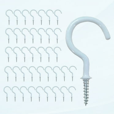 Vinyl Coated Screw-in Ceiling Hooks Cup Hooks 2.9 Inches Screw Hooks 30 ...