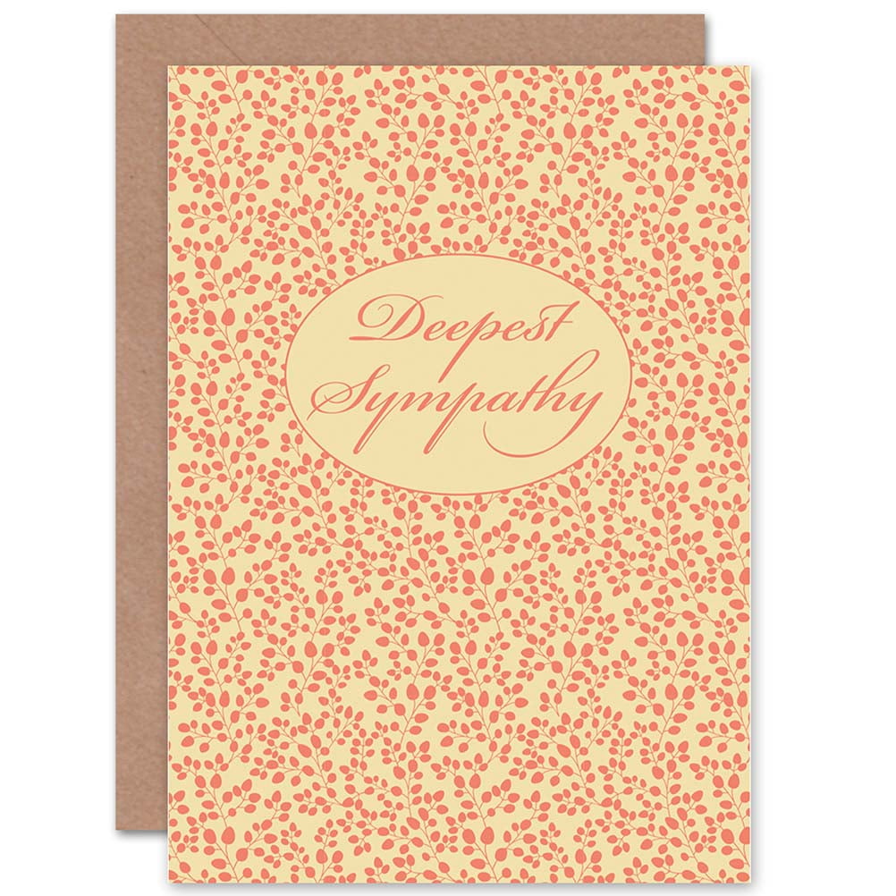 Bereavement Sympathy Deepest Red Leaf Greetings Card Plus Envelope ...