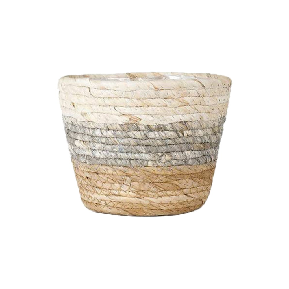 Woven Straw Flower Pot Grass Basket Planters Hand Woven Flower Plant ...