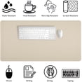 Beige Desk Mat with Stitched Edges, 31.5"×15.7" Keyboard Pad, Non-Slip ...