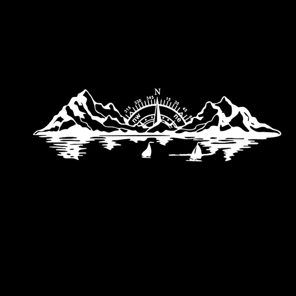 Car Truck Suv Camper Rv Sideways Landscape Compass Graphic Decal Emblem