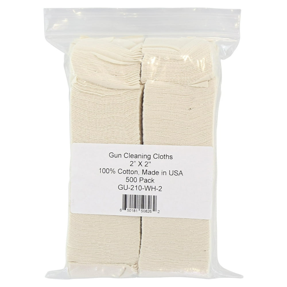 Gun Cleaning Cloths, 2" X 2", Natural, 100% Cotton, Made in USA, 500 ...