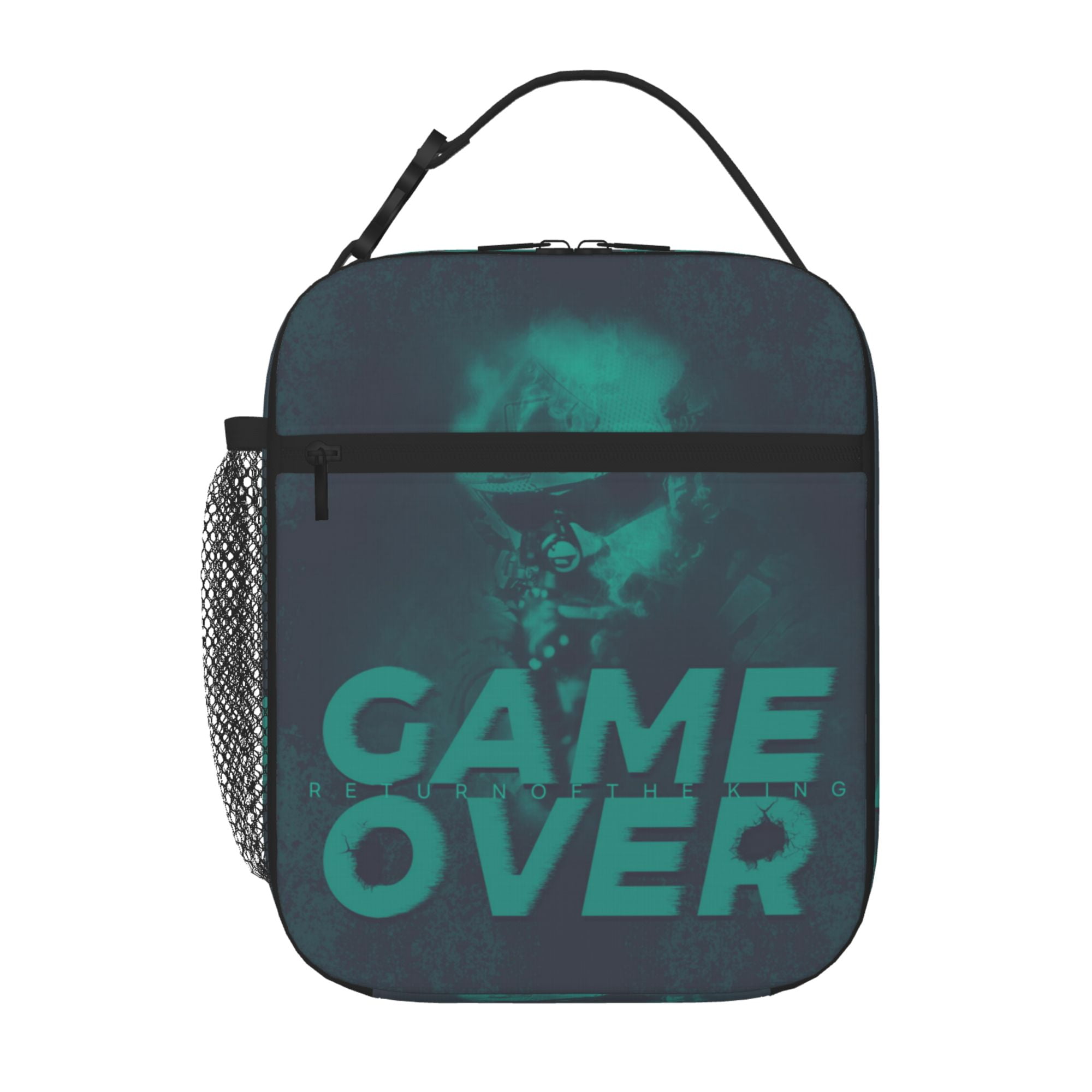 TEQUAN Portable Lunch Bag, Games Area Game Over Pattern Reusable ...