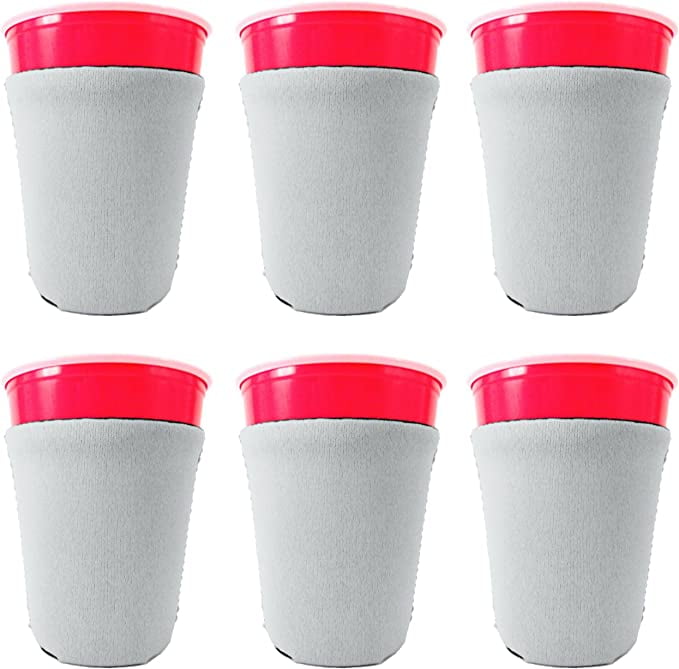 Blank Neoprene Party Cup Coolie (6 Pack, White) - Walmart.com